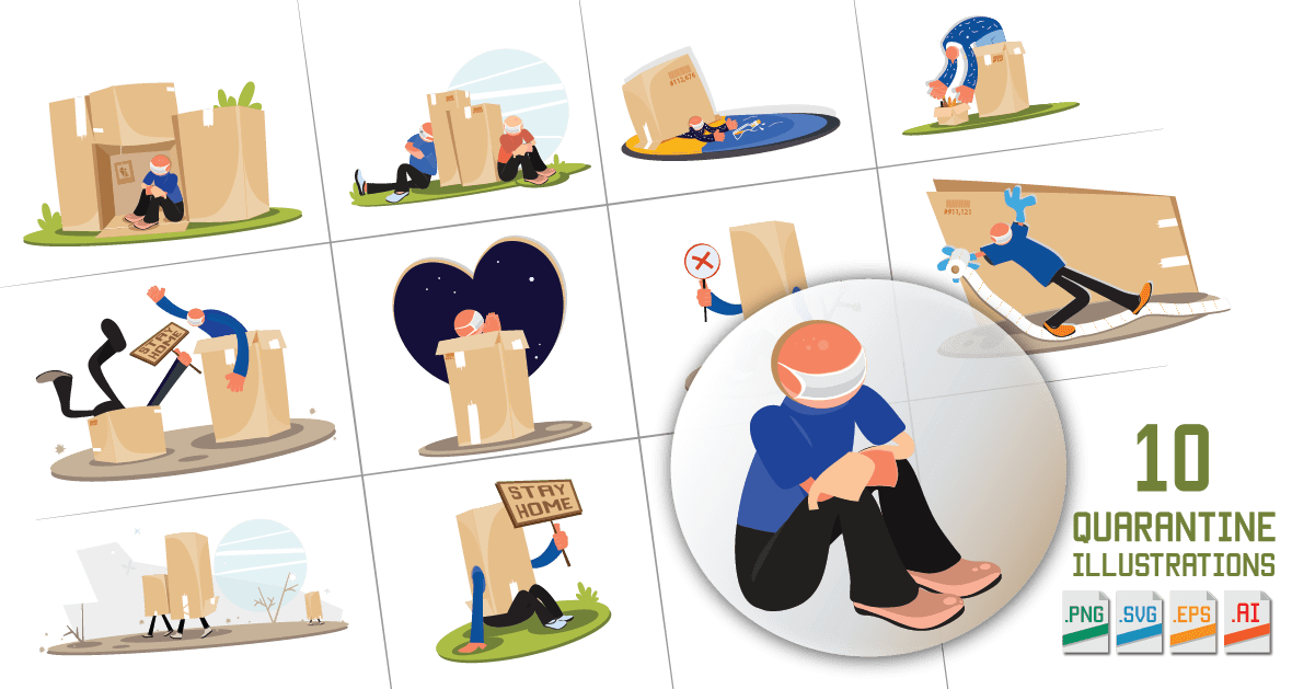 Quarantine Free Illustrations Pack