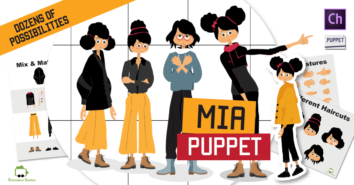 Mia Female Puppet for Adobe Character Animator