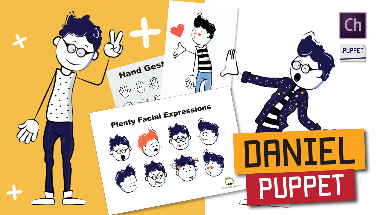Daniel Stylish Stick Puppet for Adobe Character Animator