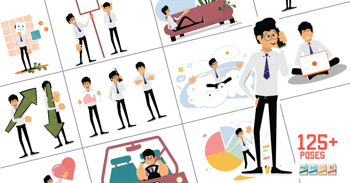 Albert Illustrations Pack - Animation Guides