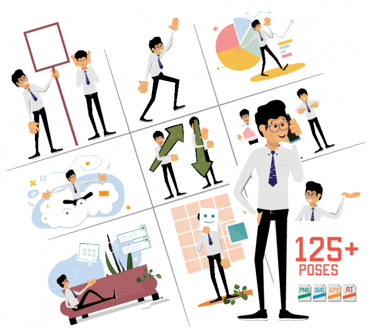 Albert Illustrations Pack - Animation Guides