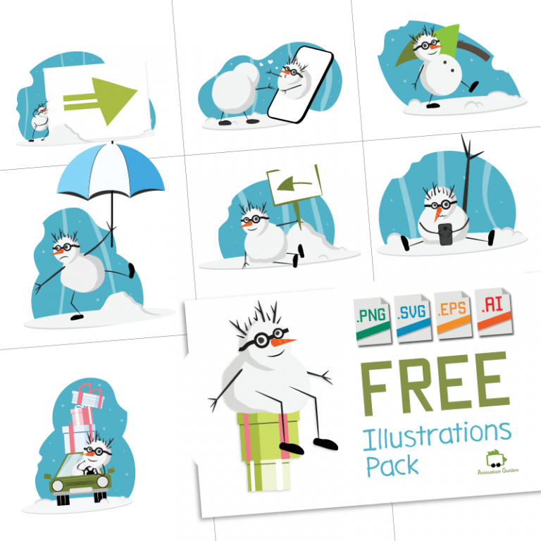 Mr. Snowman - Free Illustrations Pack - Animation Guides