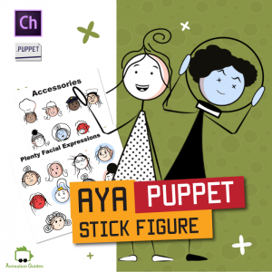 Bo Stylized Stick Figure Puppet for Adobe Character Animator