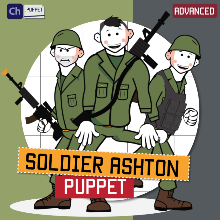 Soldier Ashton Military Puppet for Adobe Character Animator