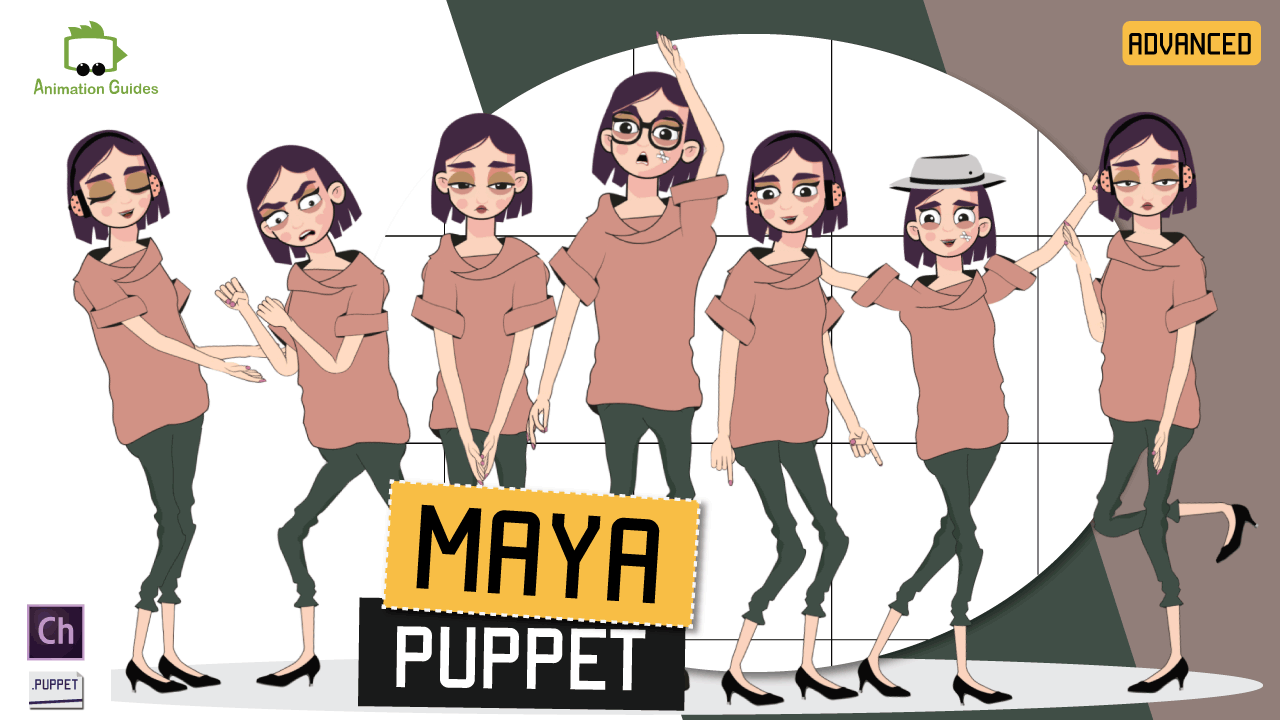 Maya- Advanced Female Puppet for Adobe Character Animator