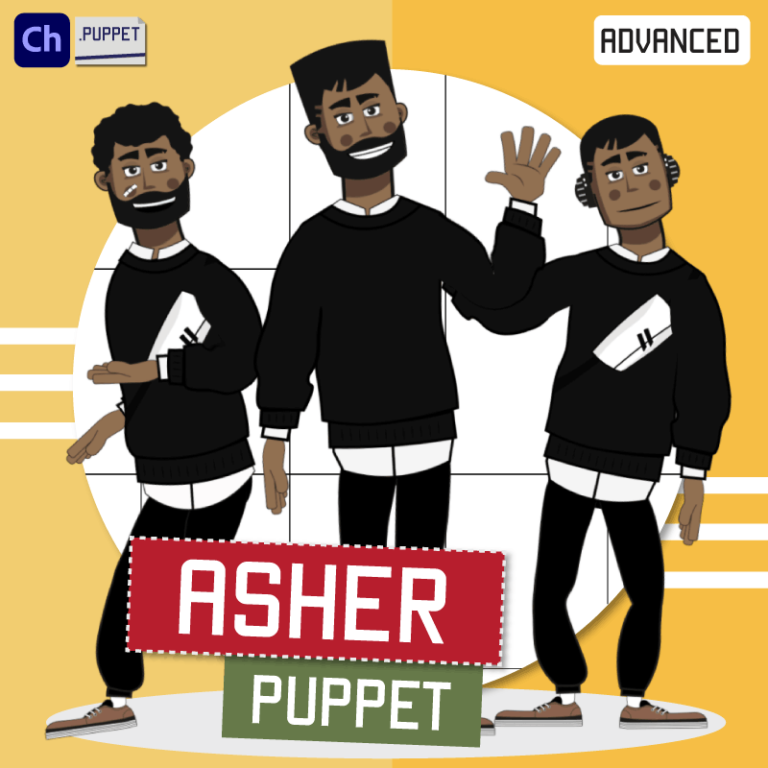 Asher- Advanced African American Puppet for Character Animator