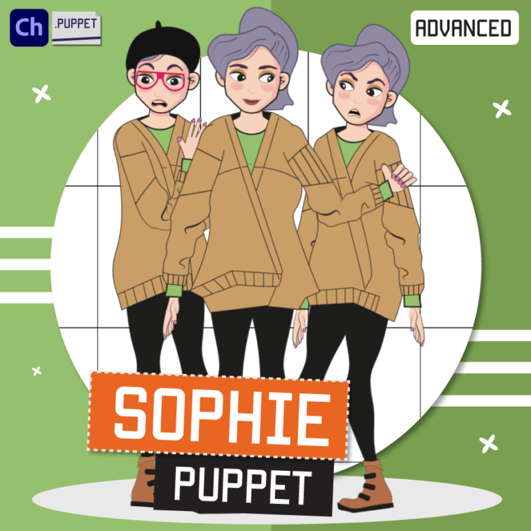 Sophie – Advanced Female Puppet for Adobe Character Animator