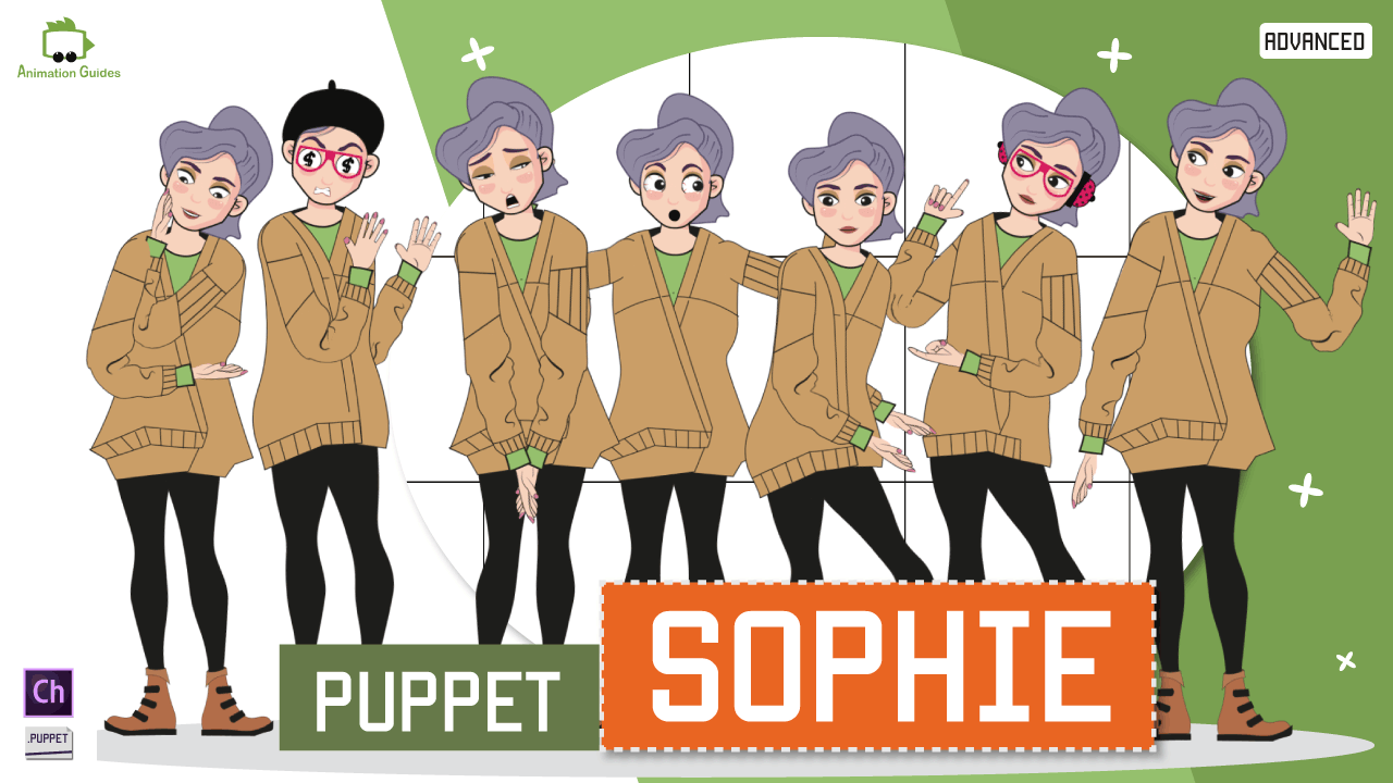 Sophie – Advanced Female Puppet for Adobe Character Animator