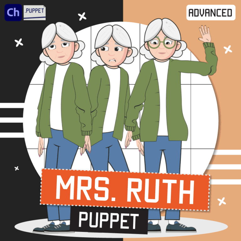 Mrs. Ruth - Advanced Grandma Puppet for Adobe Character Animator