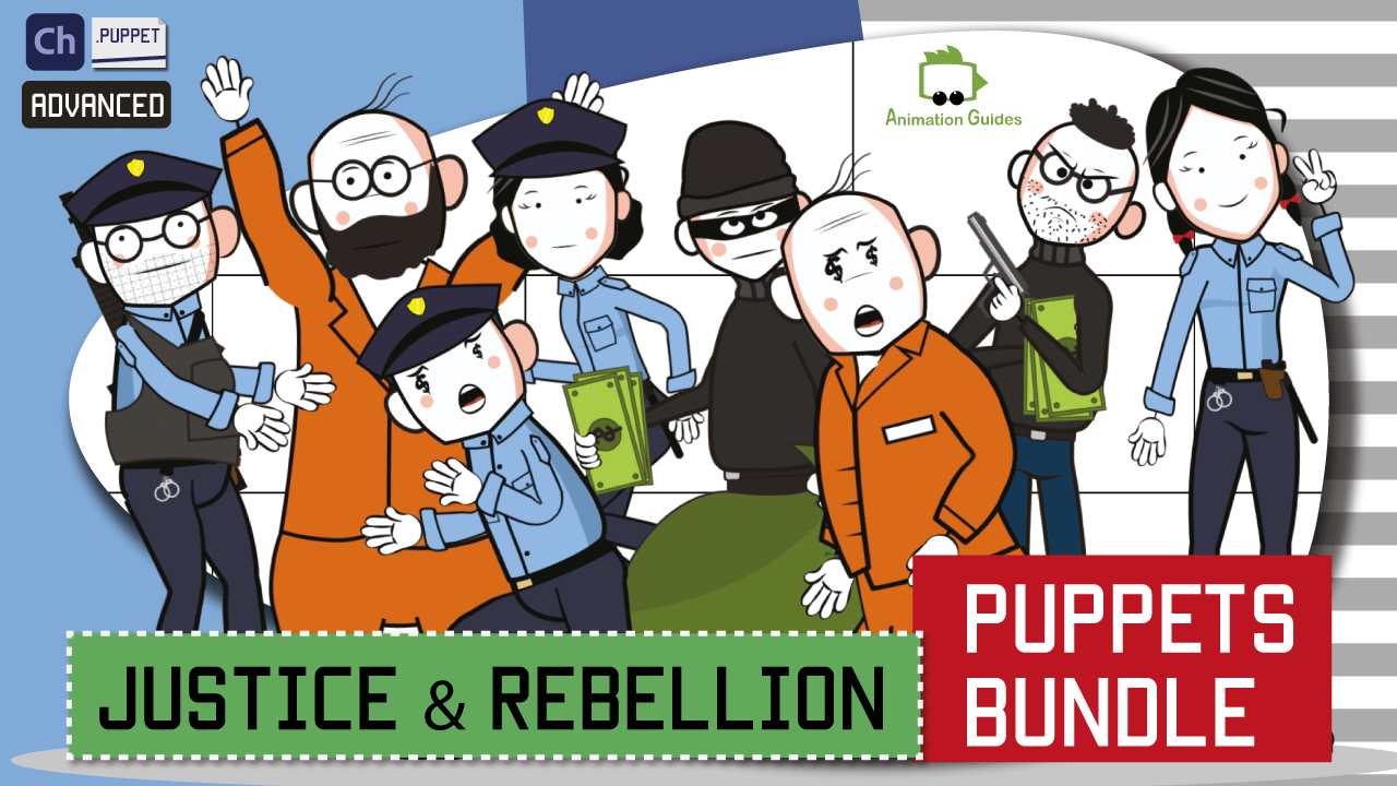 Justice & Rebellion Puppets Bundle - Robber, Prisoner and Police Officers
