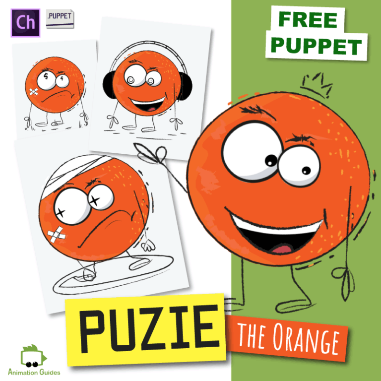 Puzie the Orange – Free Puppet for Adobe Character Animator